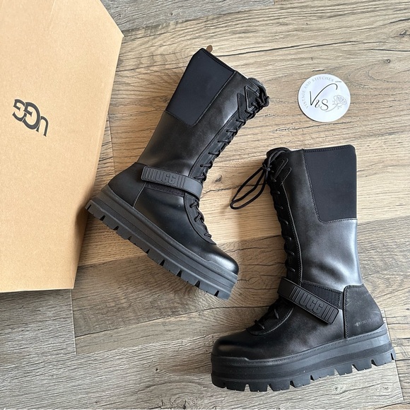 UGG | Shoes | New Ugg Flynn Boots Black Lace Platform 1 | Poshmark